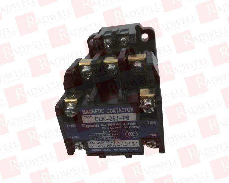 CLK-26J-P6-AC220-240V Contactors and Starters by TOGAMI ELECTRIC MFG